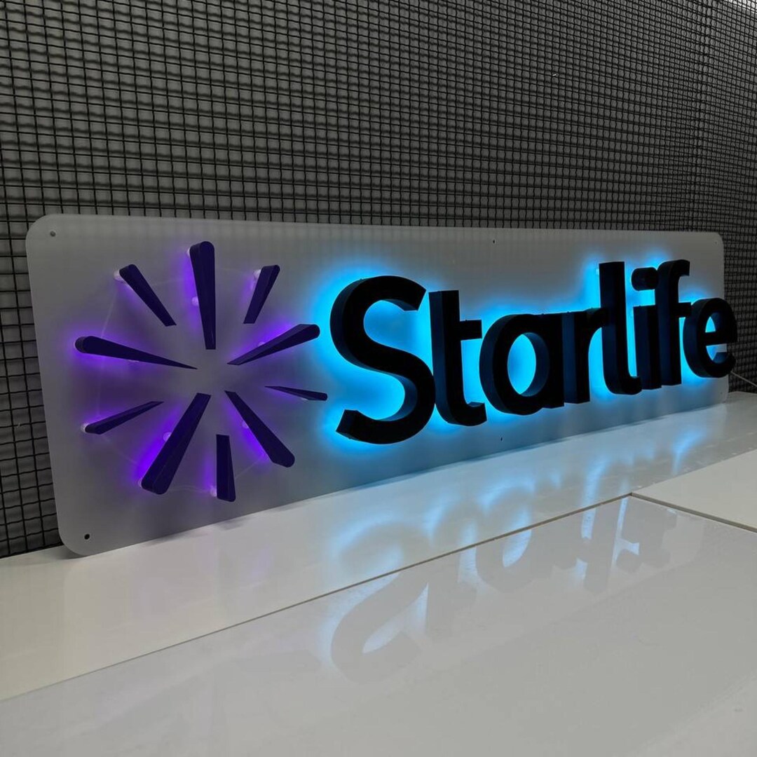 Custom LED Business Sign, Personalized Lighted Logo, Acrylic Wall Sign ...