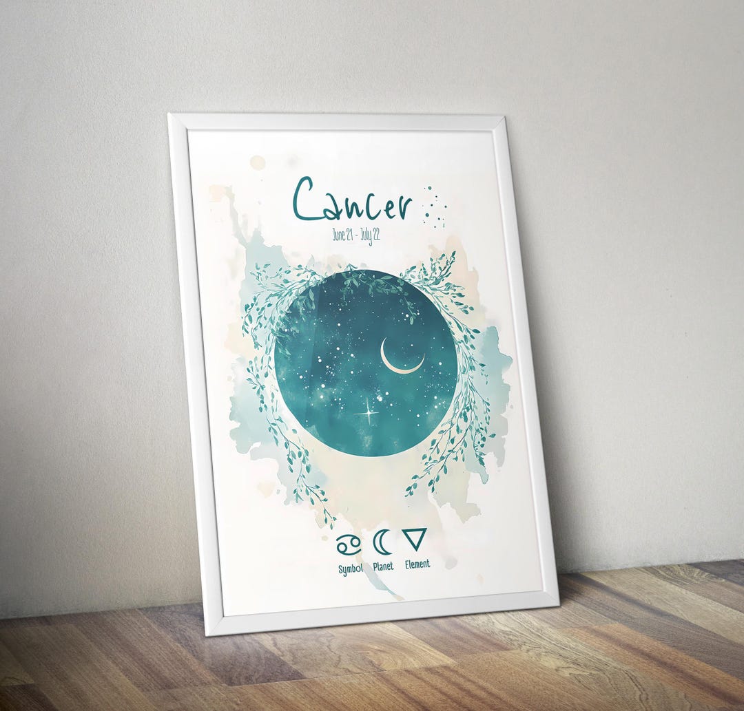 Cancer | Printable Spiritual Poster | Cancer Poster | Zodiac Gift ...
