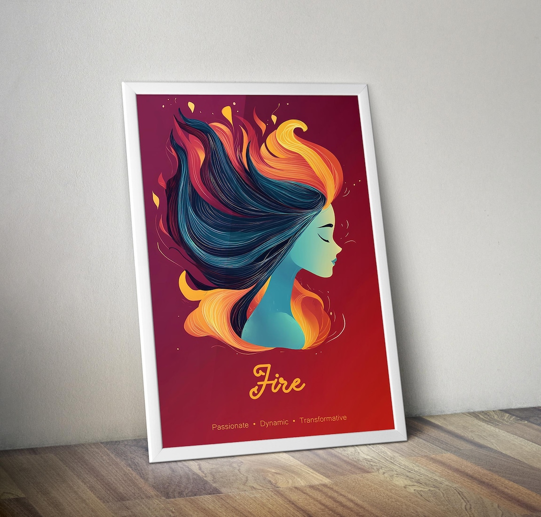 Fire Element | Printable Spiritual Poster | Element Poster | Mystic Art ...