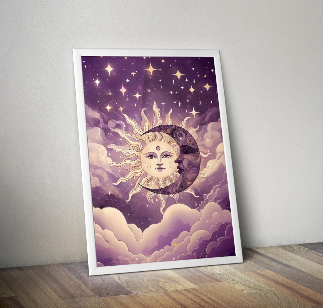 Sun and Moon | Printable Spiritual Poster | Sun and Moon Poster ...