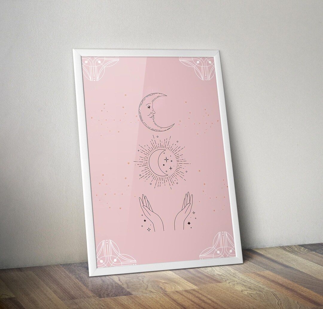 Moon's Embrace | Printable Spiritual Poster | Moon Poster | Meditation ...