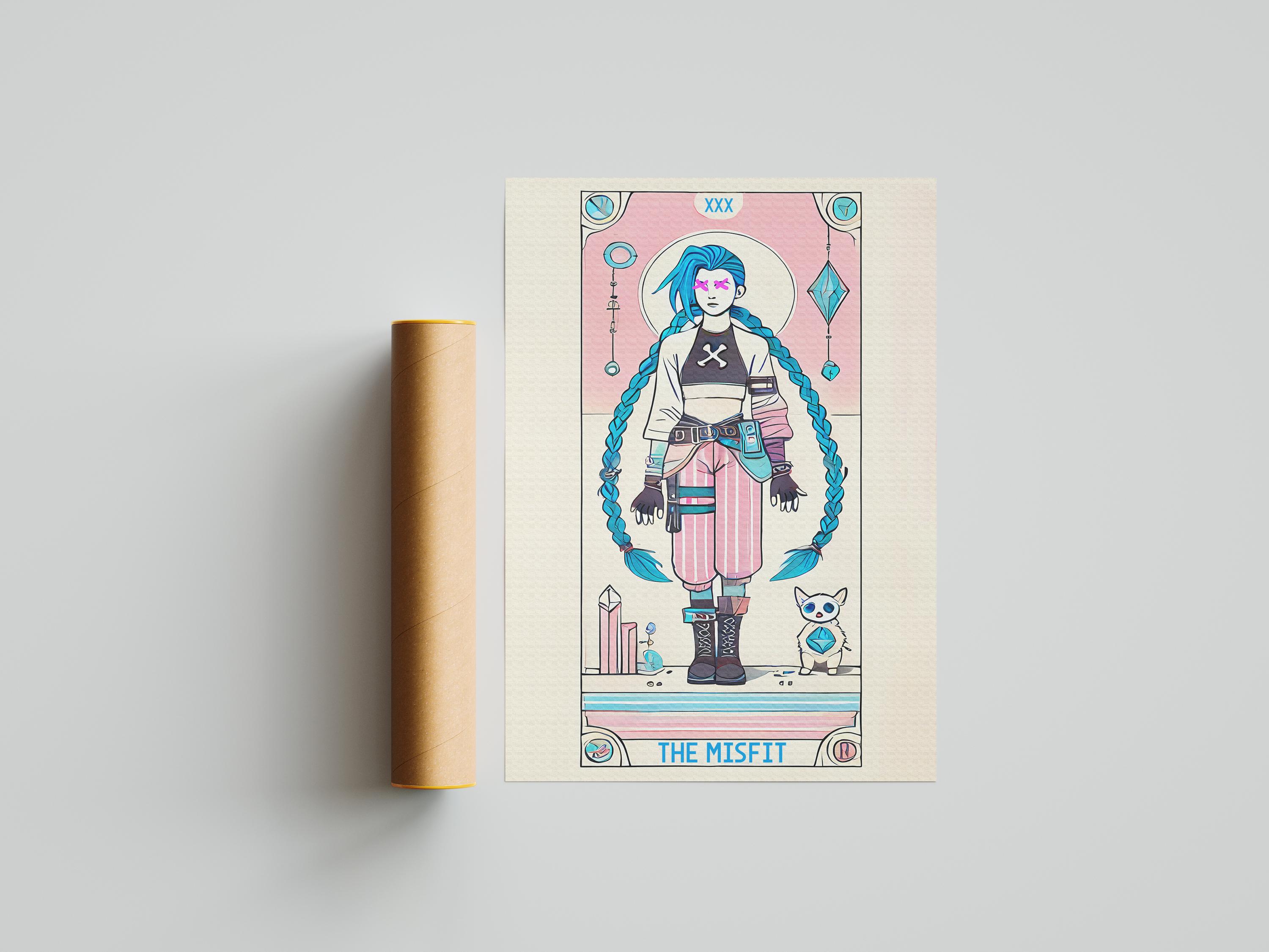 Jinx Tarot Poster Arcane Poster Tarot Poster League of Legends Poster ...