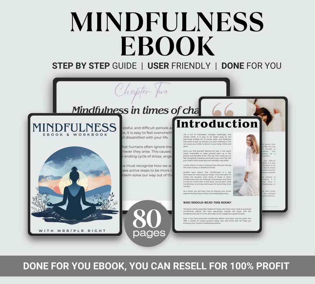 Mindfulness Ebook Workbook Template With MRR/PLR, Canva Template for ...