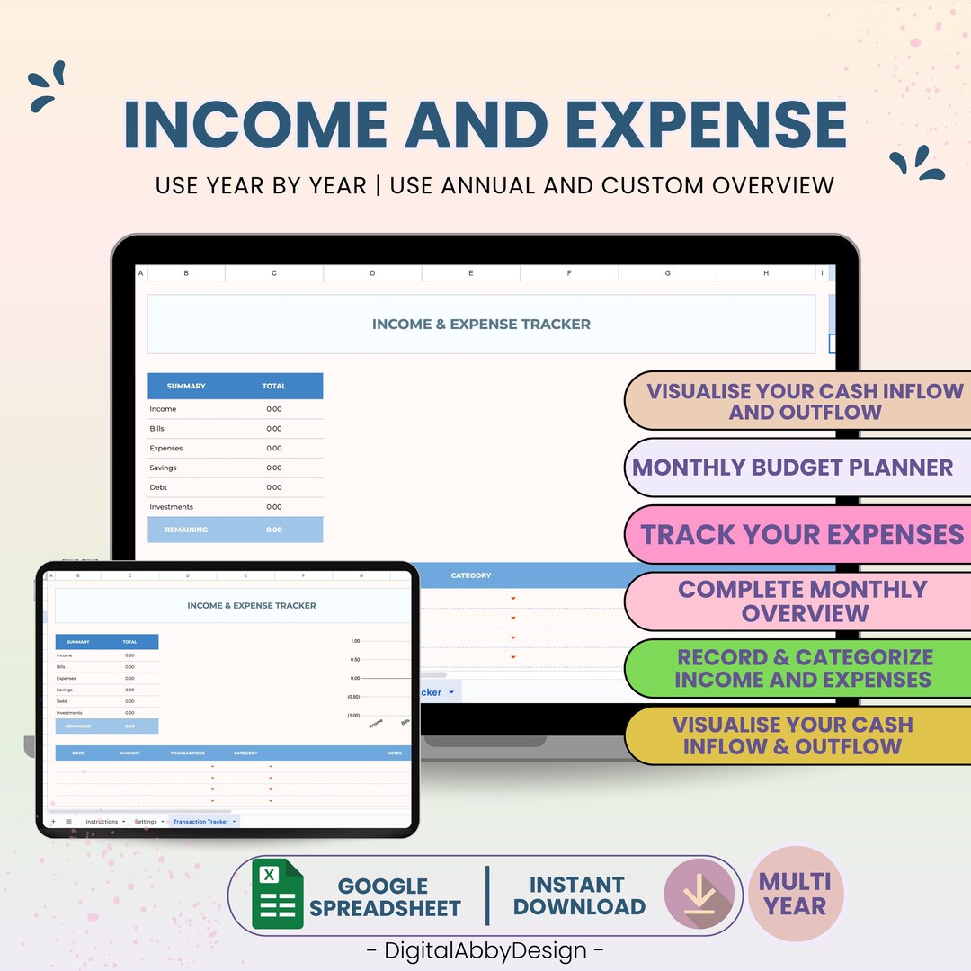 Monthly Budget Google Sheets, Monthly Budget Spreadsheet, Biweekly ...