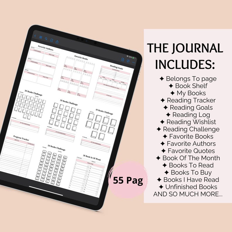 Book Reading Journal Reading Planner Bundle Book Tracker Reading ...
