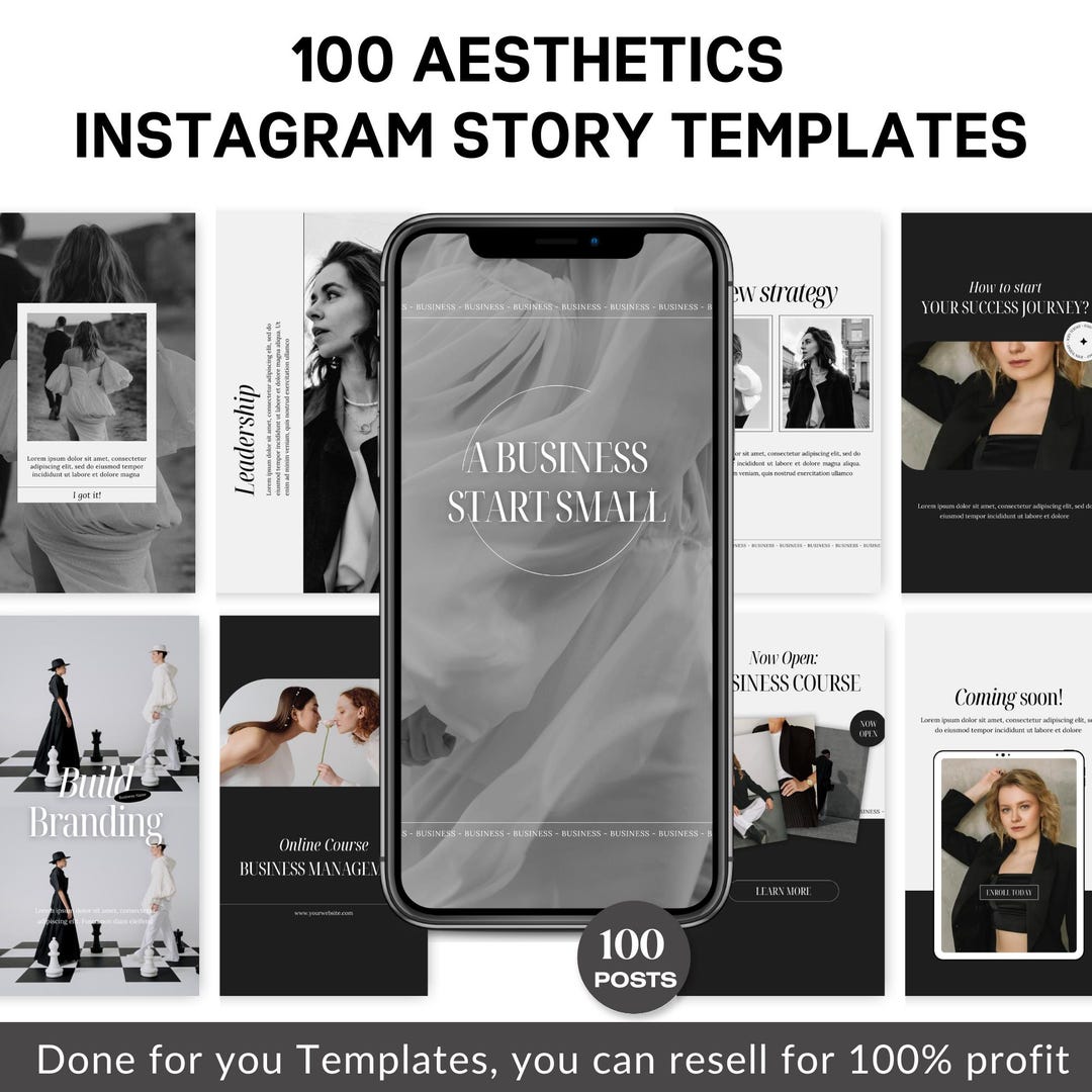 100 Instagram Faceless Story Templates With MRR, Engagement Booster ...