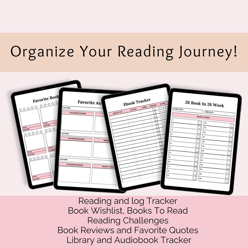 Book Reading Journal Reading Planner Bundle Book Tracker Reading ...