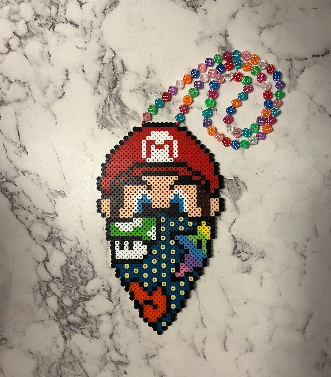 Trippy Mario Rave Kandi- Dice Necklace!! - Etsy