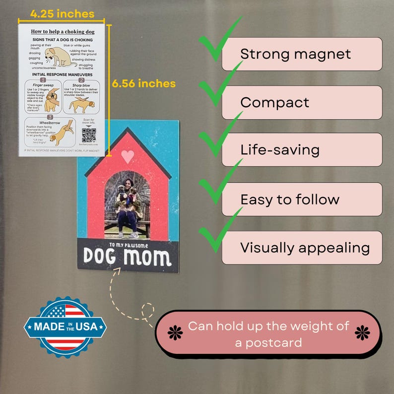Dog Choking First Aid Magnet: Safety Maneuvers & Demo - Etsy