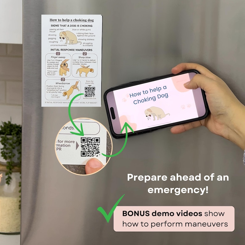 Dog Choking First Aid Magnet: Safety Maneuvers & Demo - Etsy