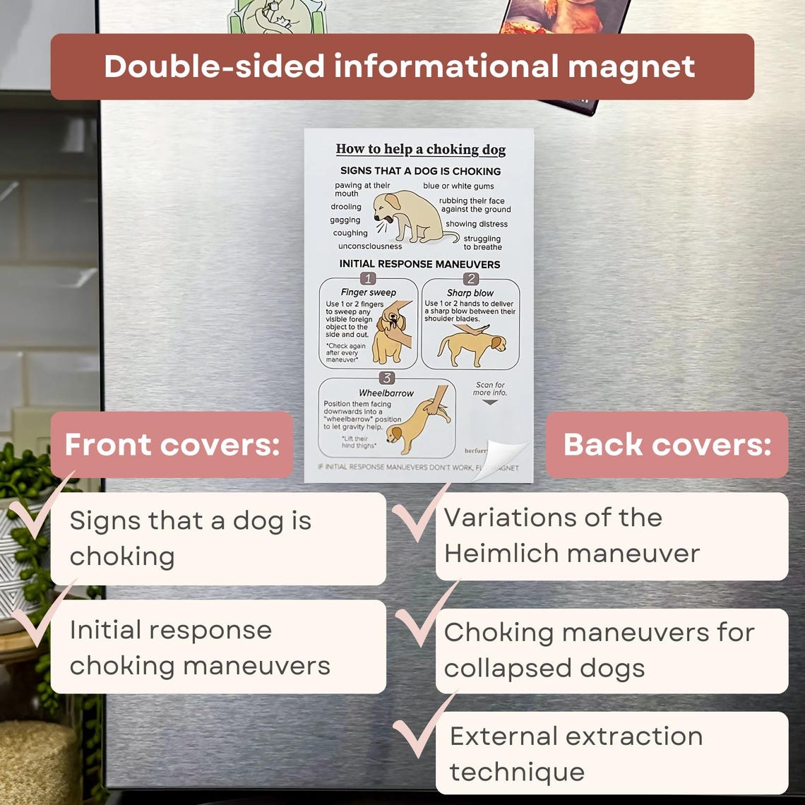 Dog Choking First Aid Magnet: Safety Maneuvers & Demo - Etsy