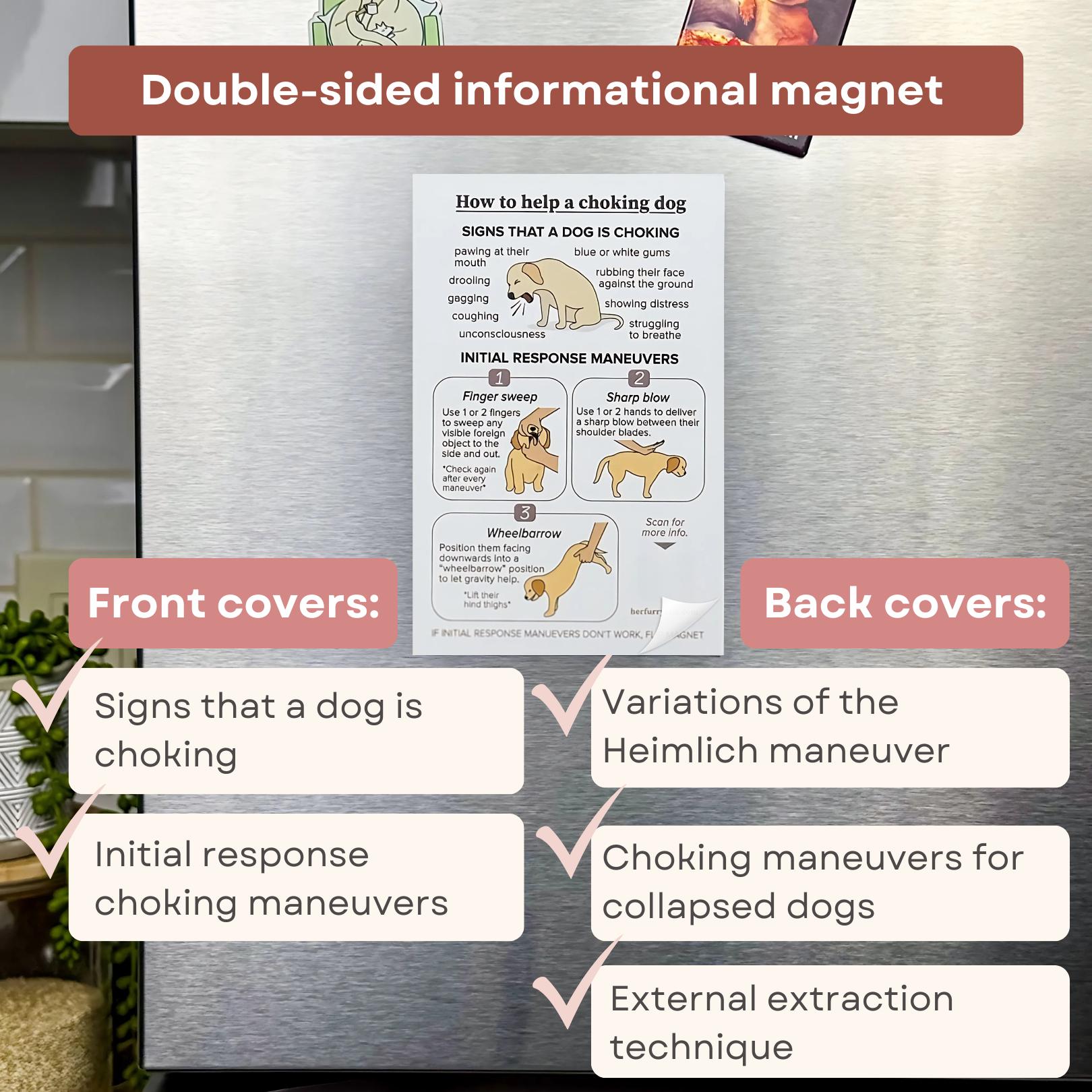 Dog Choking First Aid Magnet: Safety Maneuvers & Demo - Etsy