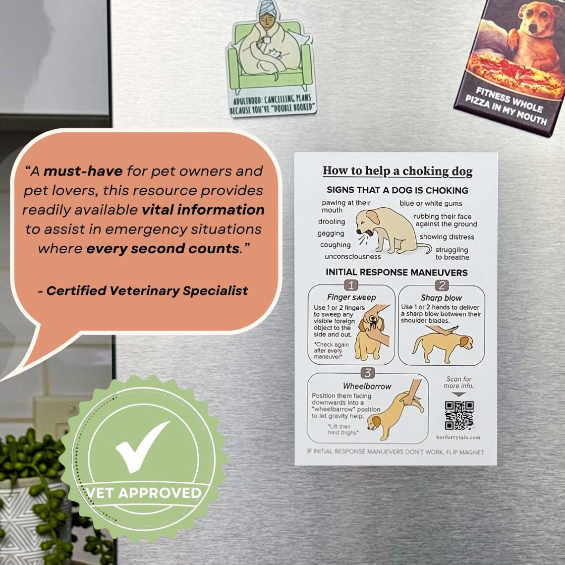 Dog Choking First Aid Magnet: Safety Maneuvers & Demo - Etsy