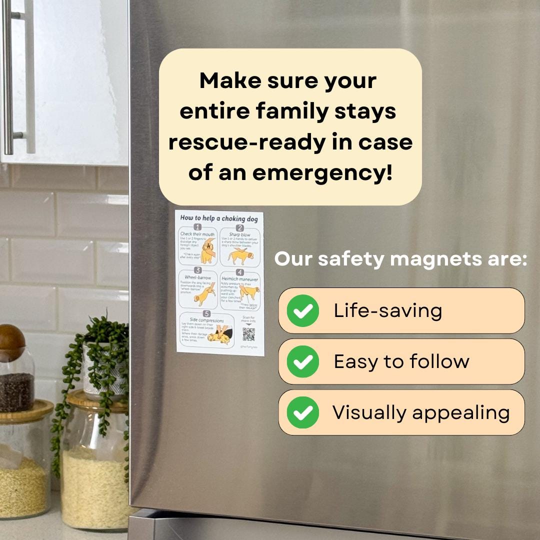 Dog Choking & Bloat First Aid Magnet: Safety Guide - Etsy