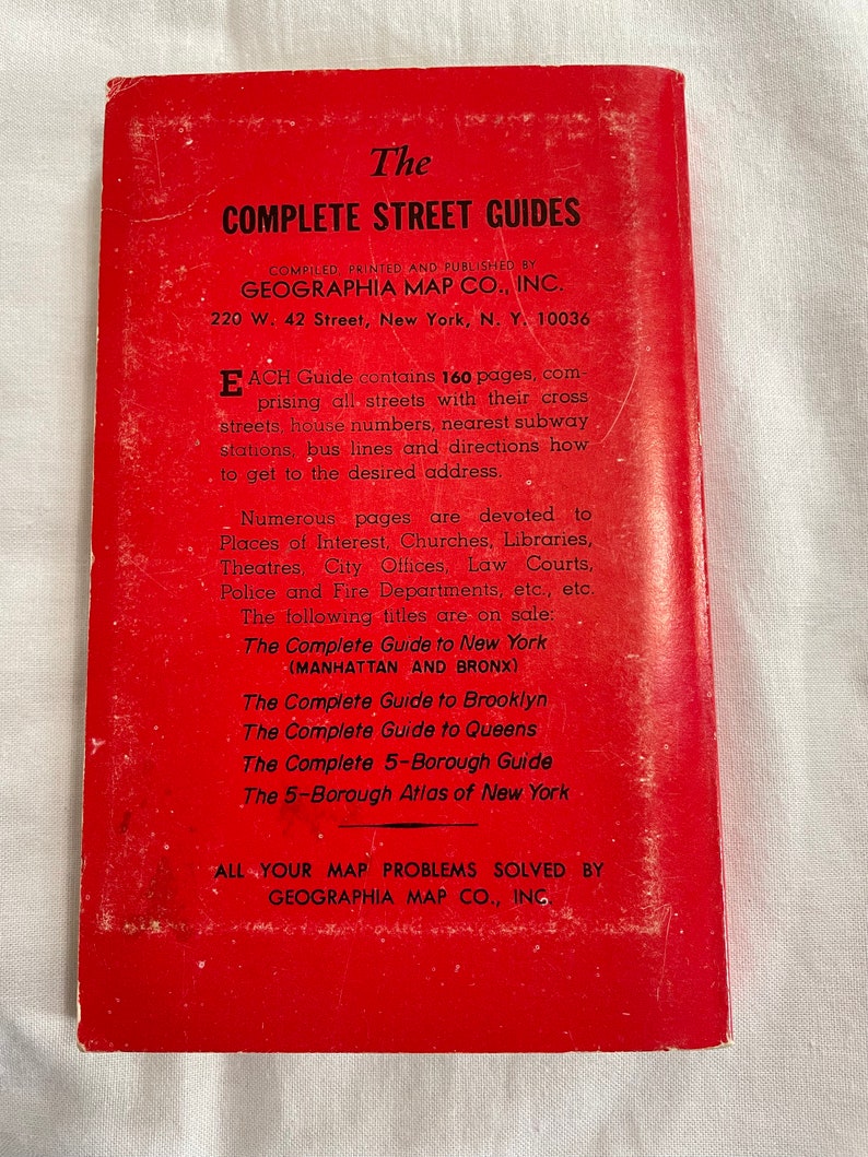 New Edition Little Red Book Street Guide to BROOKLYN 1971 NOS Paperback ...