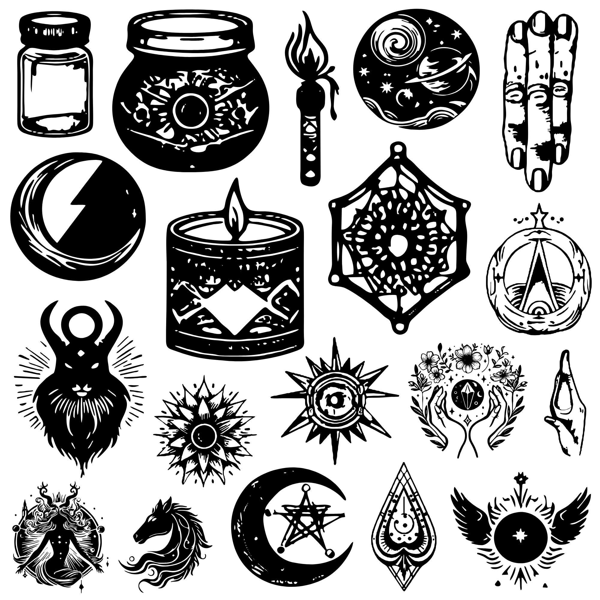 Magic and Celestial Svg Png Bundle, Vector, Clipart, Design, Witchy Svg ...