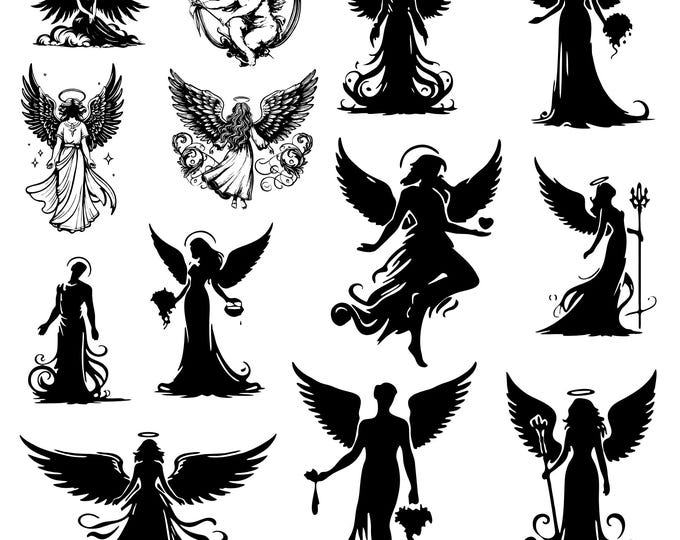 Engel-Svg-Bundle, Engel Clipart für Cricut, Engel Silhouette, Engel ...