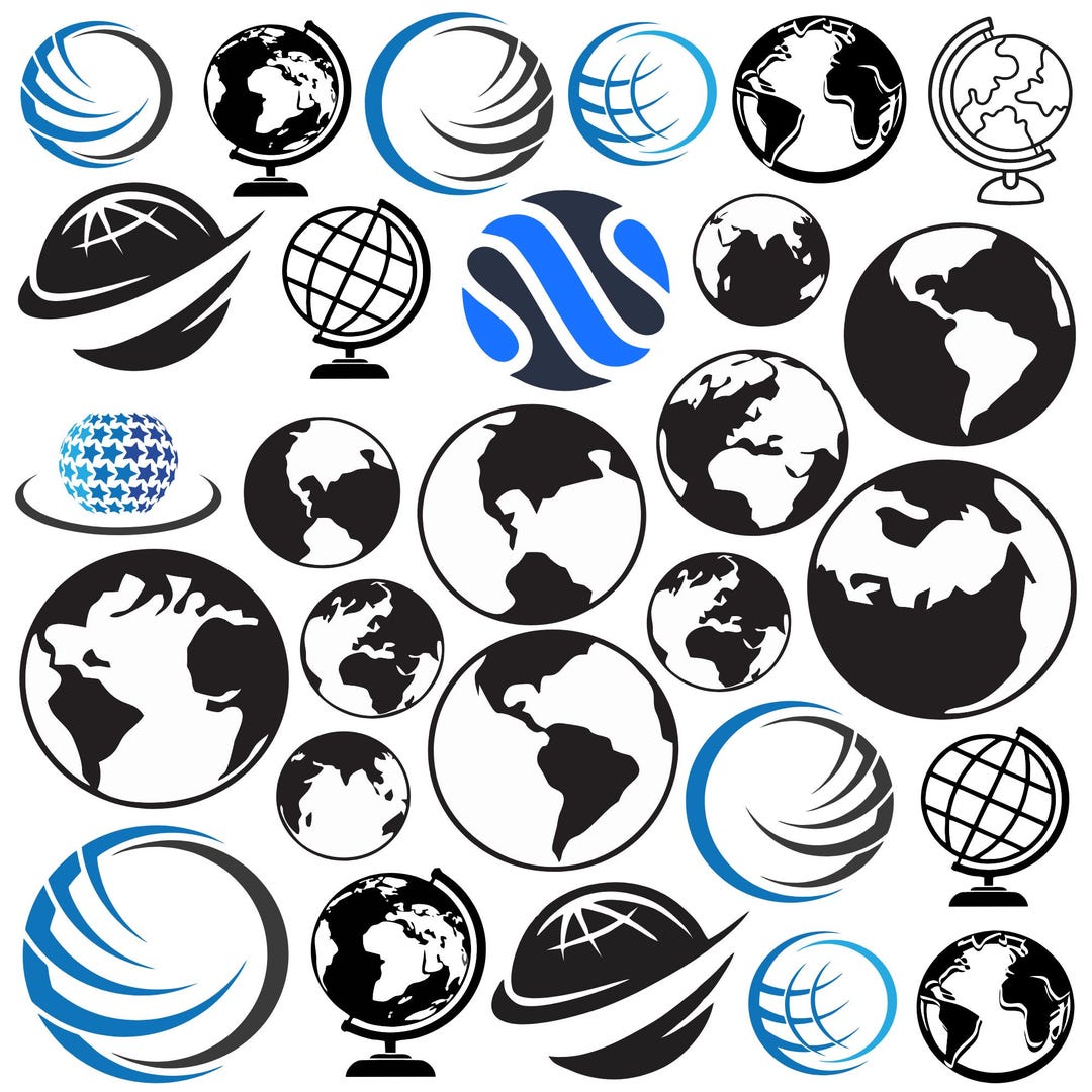 Globe Svg Bundle, Globe Clipart, World Globe Vector, Planet Decal ...