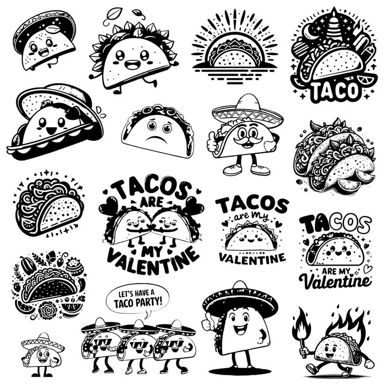 Taco SVG Bundle, Tacos SVG Files for Cricut, Tacos Cut File, Taco ...