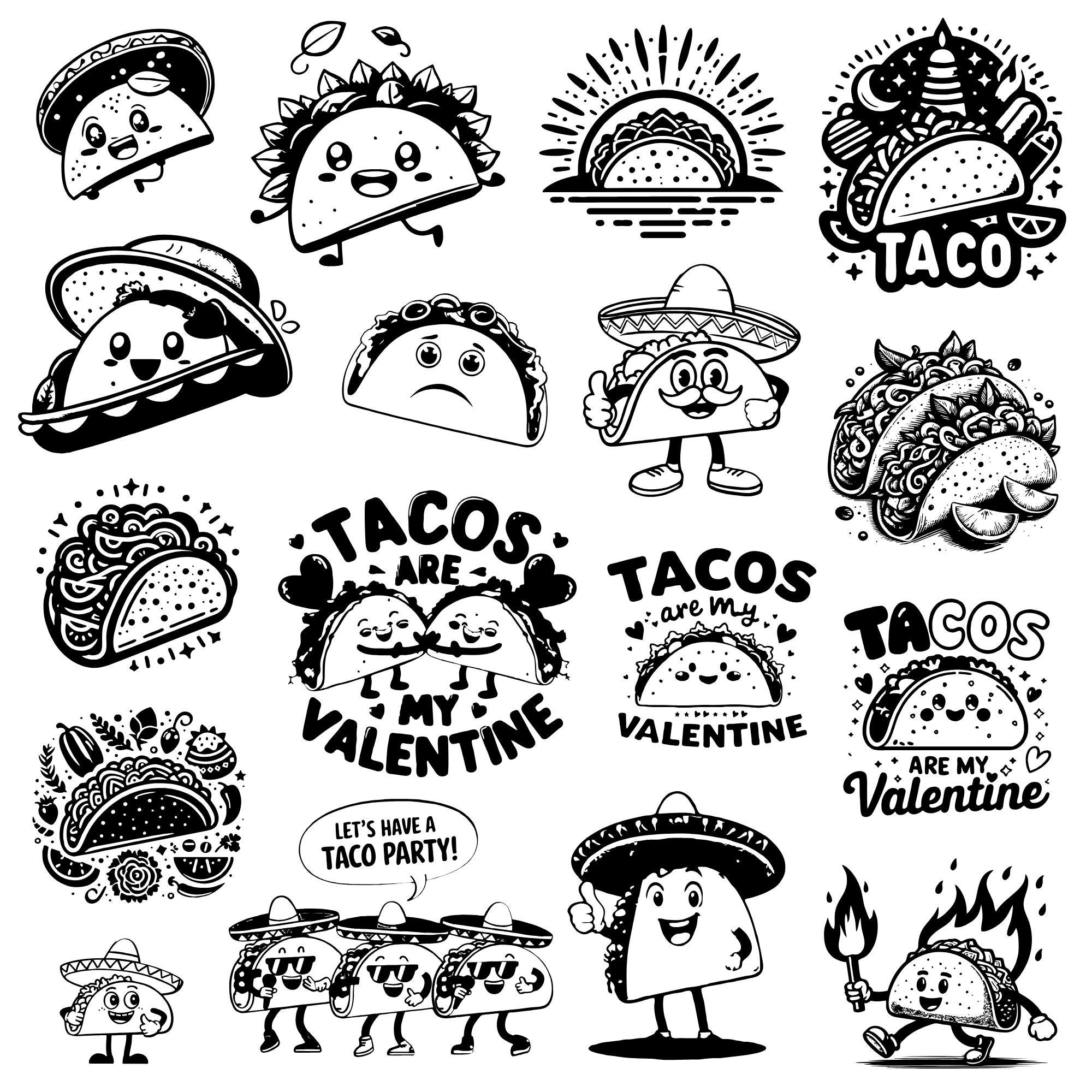 Taco SVG Bundle, Tacos SVG Files for Cricut, Tacos Cut File, Taco ...