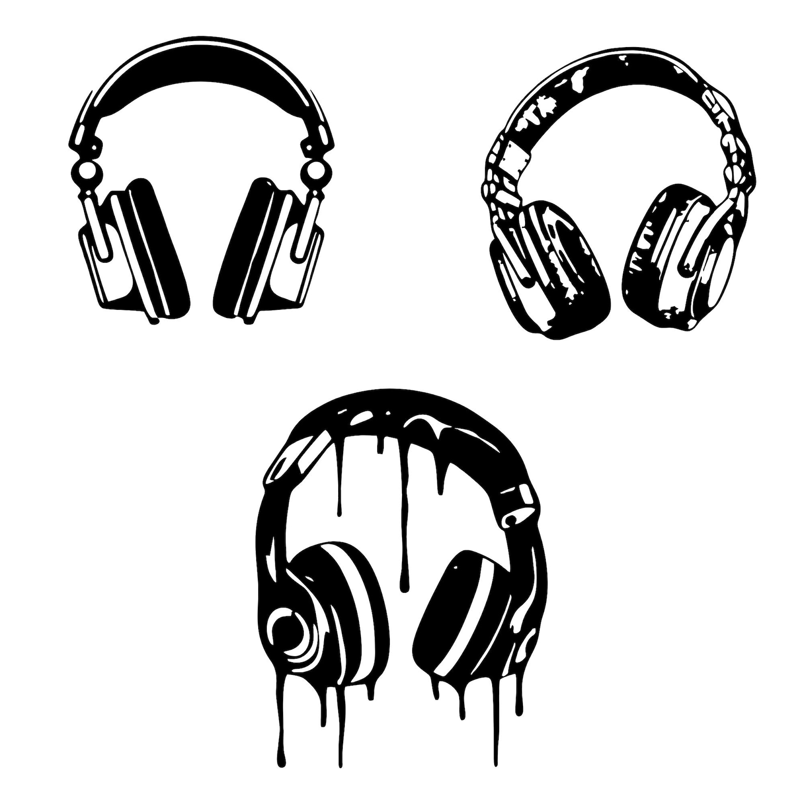 Headphones Svg Bundle, Headset Clipart, Music Headphones Vector ...