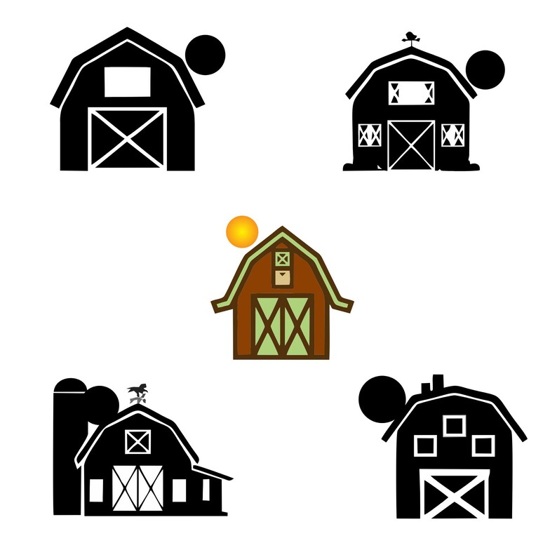 Barn Svg Bundle, Farm Barn Clipart, Barn House Vector, Farm Life Decal ...