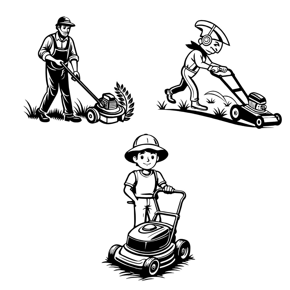 Lawn Mower Svg Bundle, Lawn Mower Clipart, Lawn Mower Vector, Lawnmower ...
