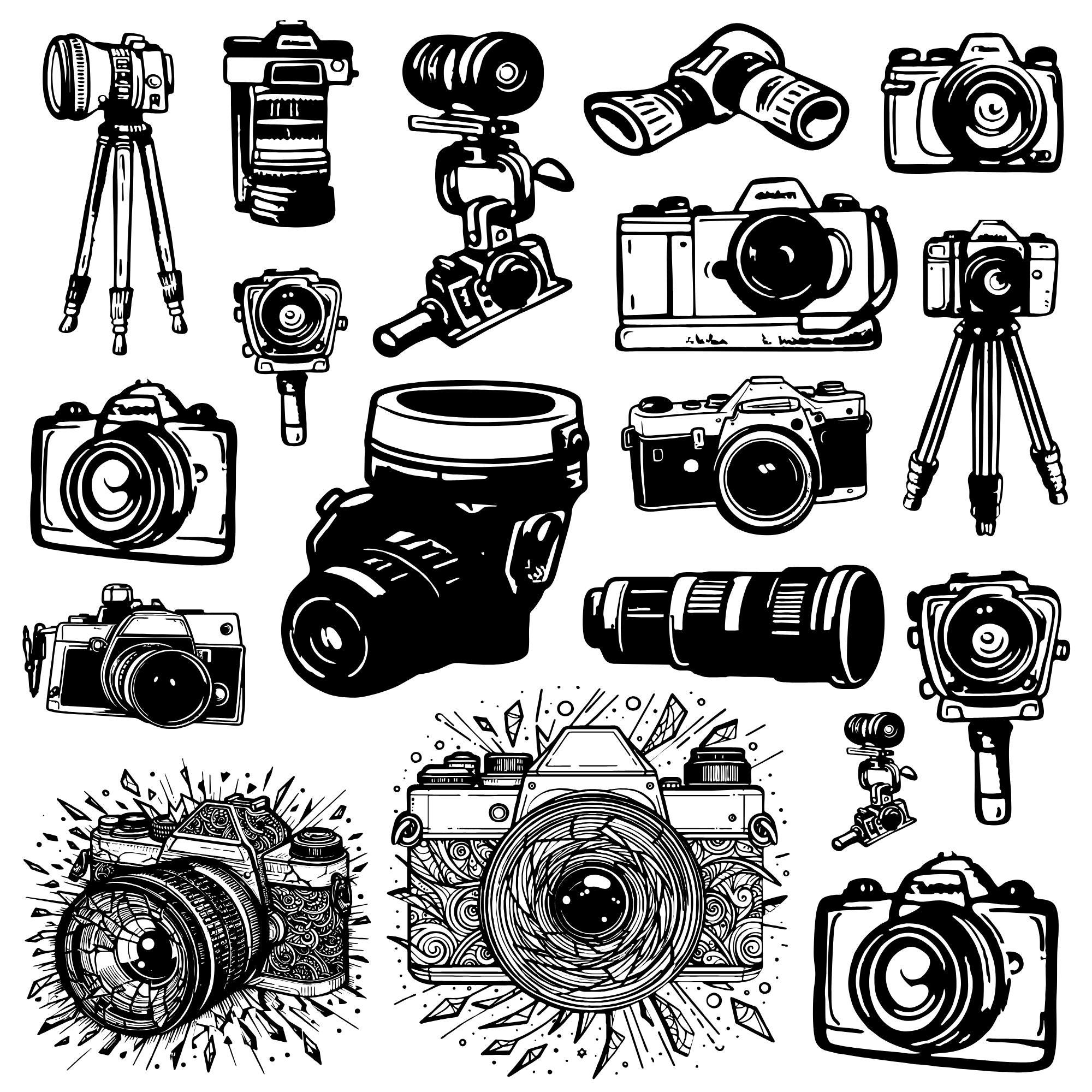 Camera SVG Bundle, Vintage Camera Svg, Camera Clipart, Camera SVG Cut ...