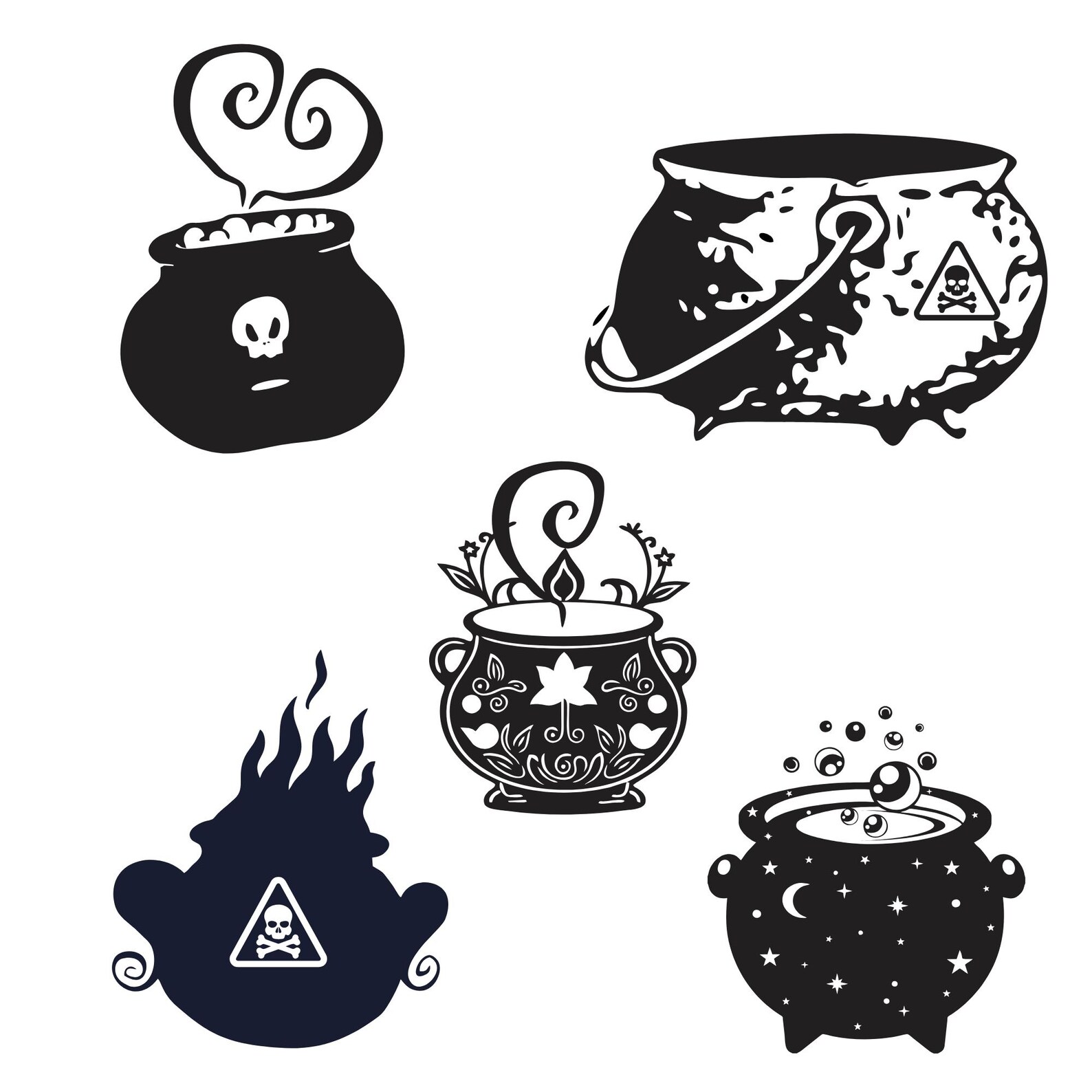 Cauldron Svg Bundle, Halloween Clipart, Witches Cauldron Vector ...