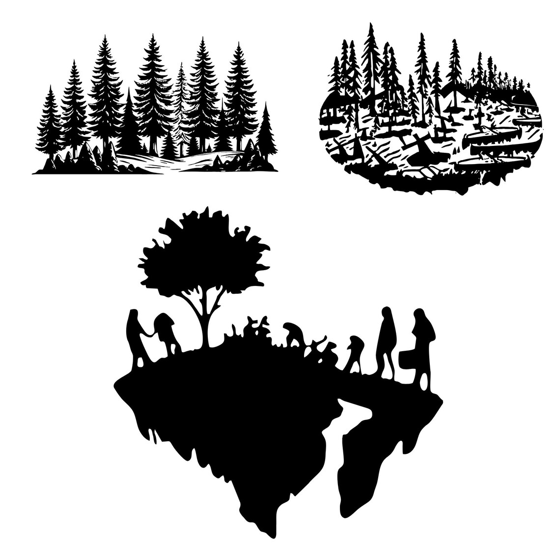 Forest Landscape SVG, Forest Scene Svg, Forest Silhouette Svg, Instant ...