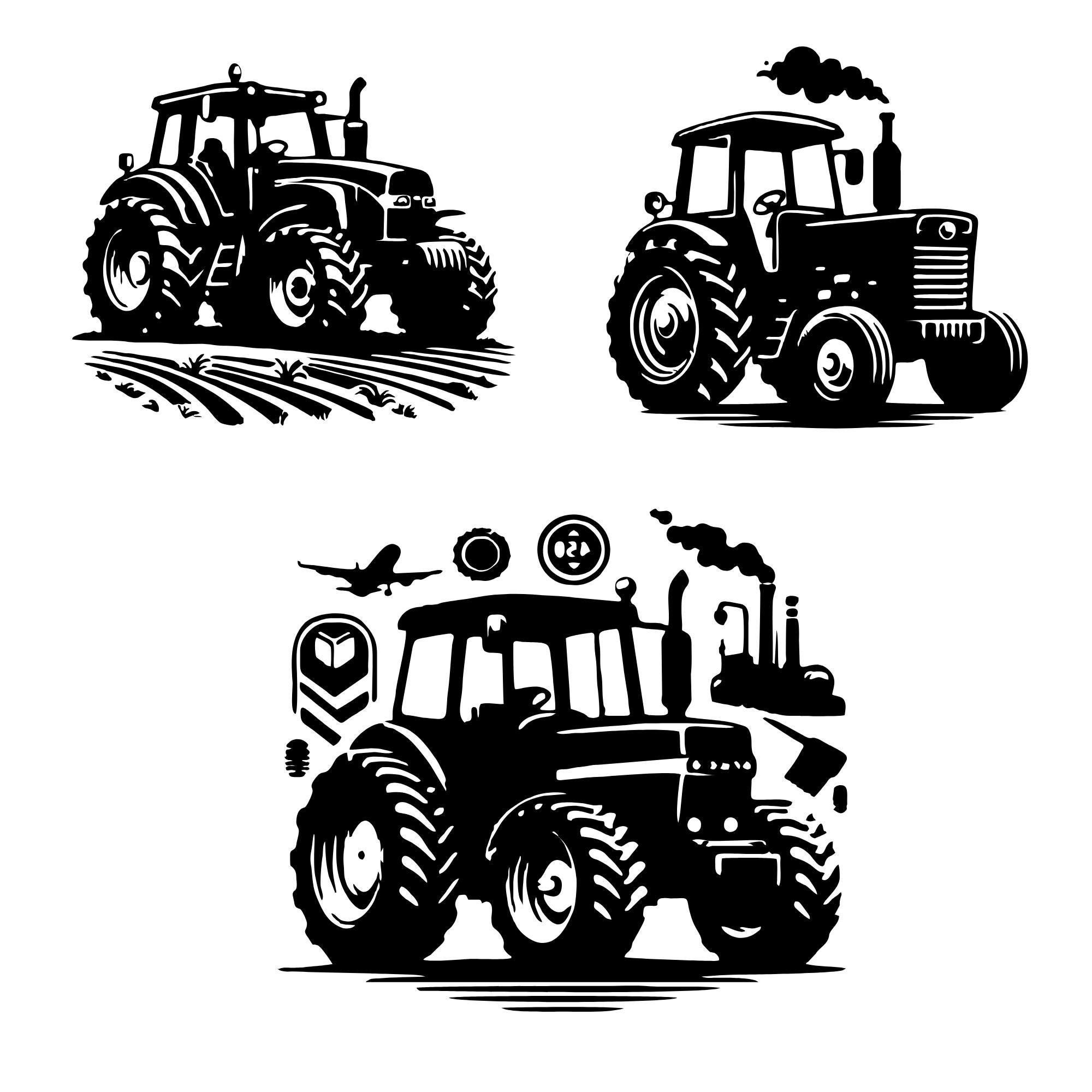 Tractor Svg Bundle, Farm Scene Clipart, Tractor Vector, Truck Decal ...