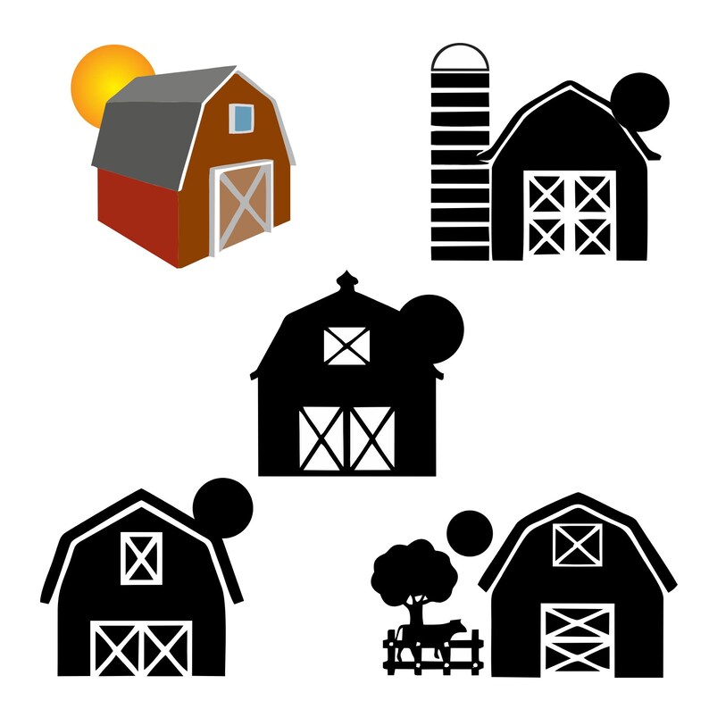 Barn Svg Bundle, Farm Barn Clipart, Barn House Vector, Farm Life Decal ...