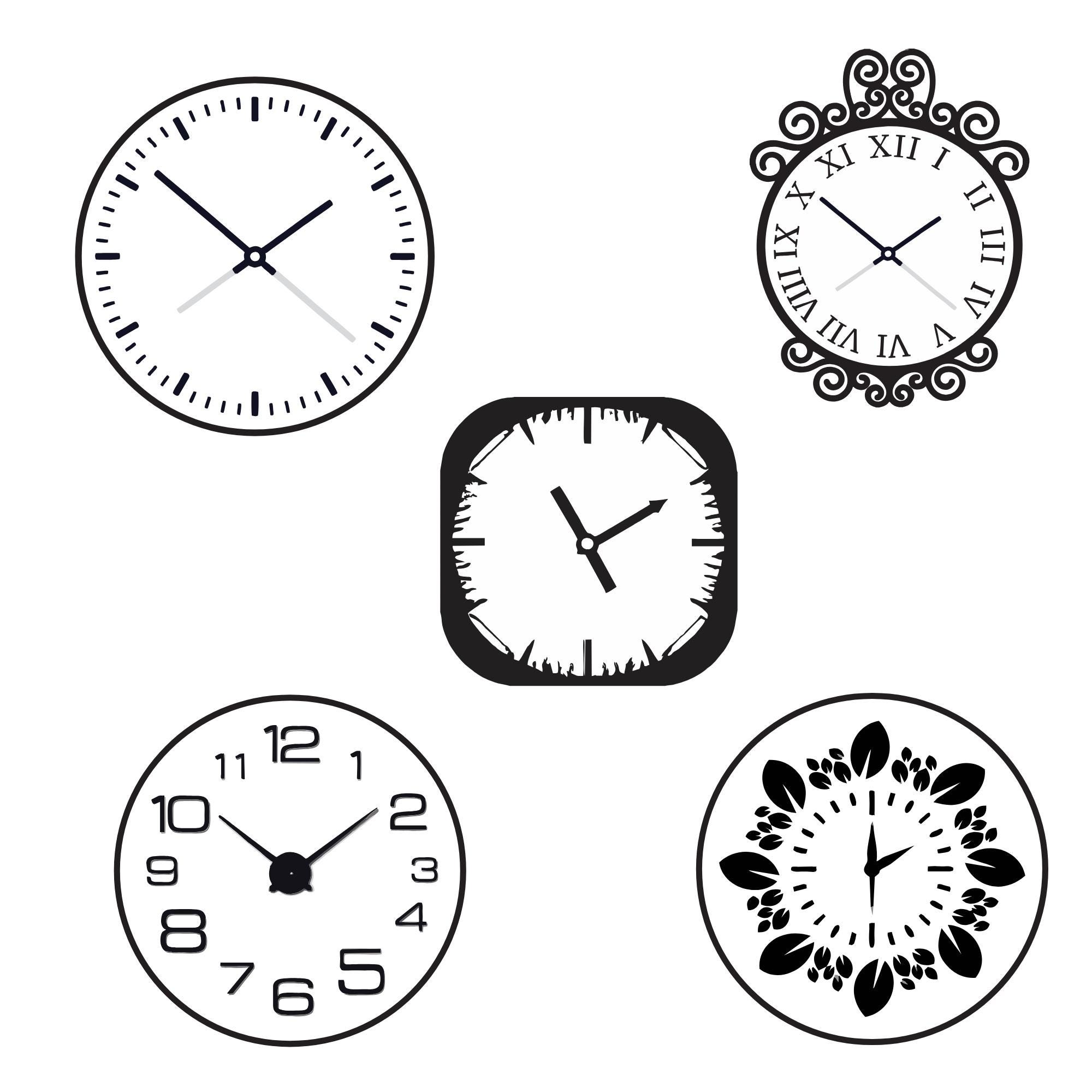 Clock Face Svg Bundle, Clock Clipart, Clock Numbers Vector, Roman ...