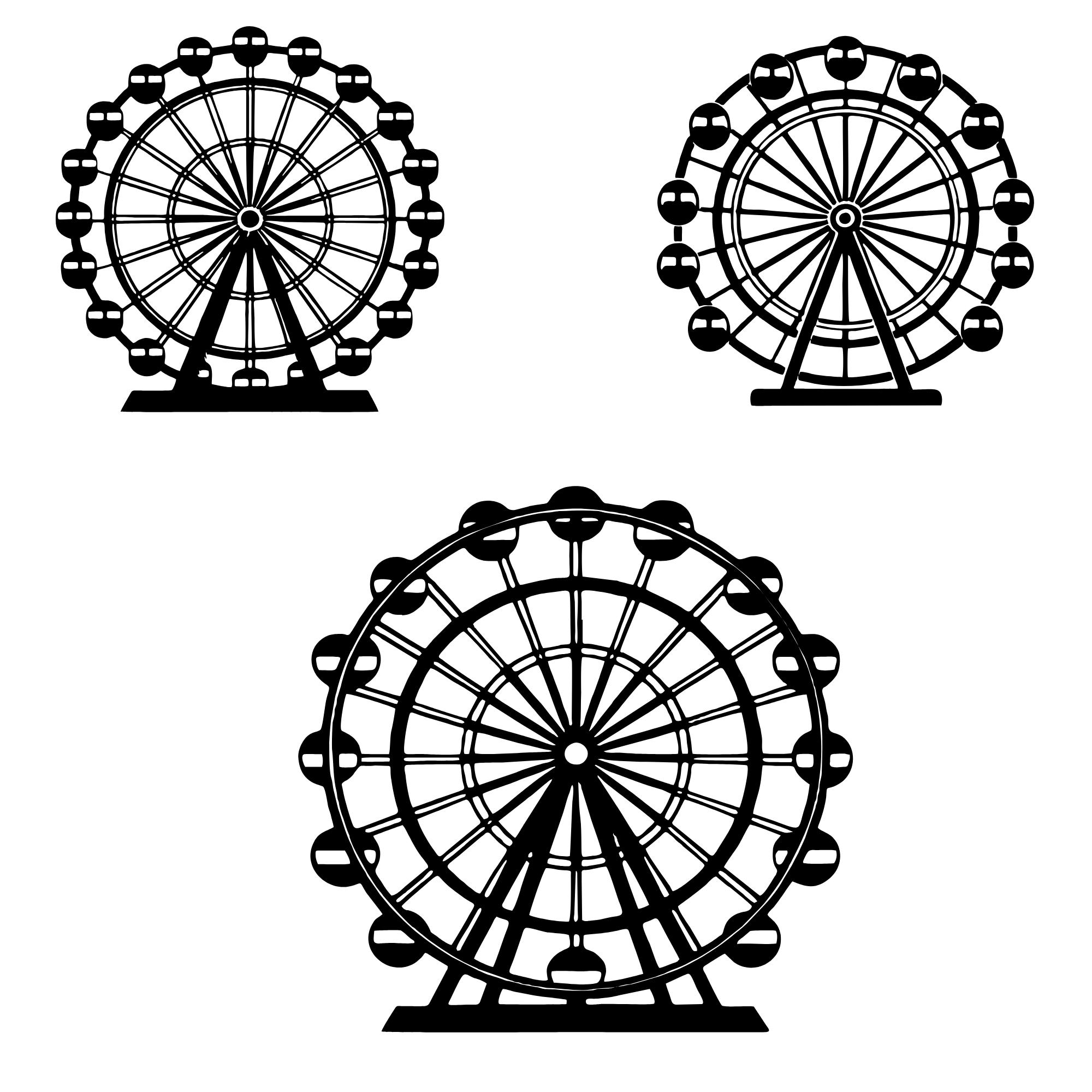 Ferris Wheel Svg Bundle, Ferris Wheel Clipart, Wheel Vector, Ferris ...