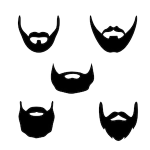 Beard Svg Bundle, Beard Clipart, Beard Face Vector, Long Beard Decal ...