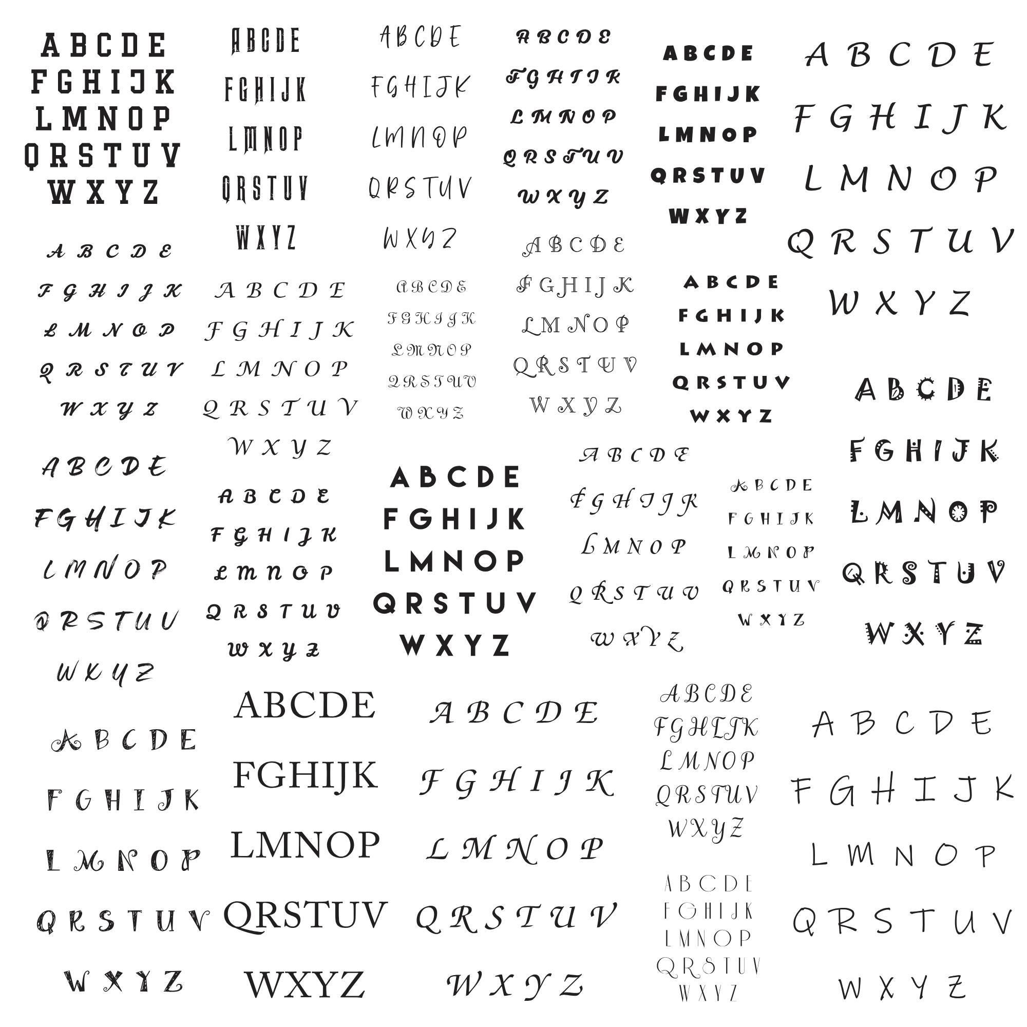 Alphabet Svg Bundle, Letters Clipart, A-Z Letters Vector, Alphabet ...