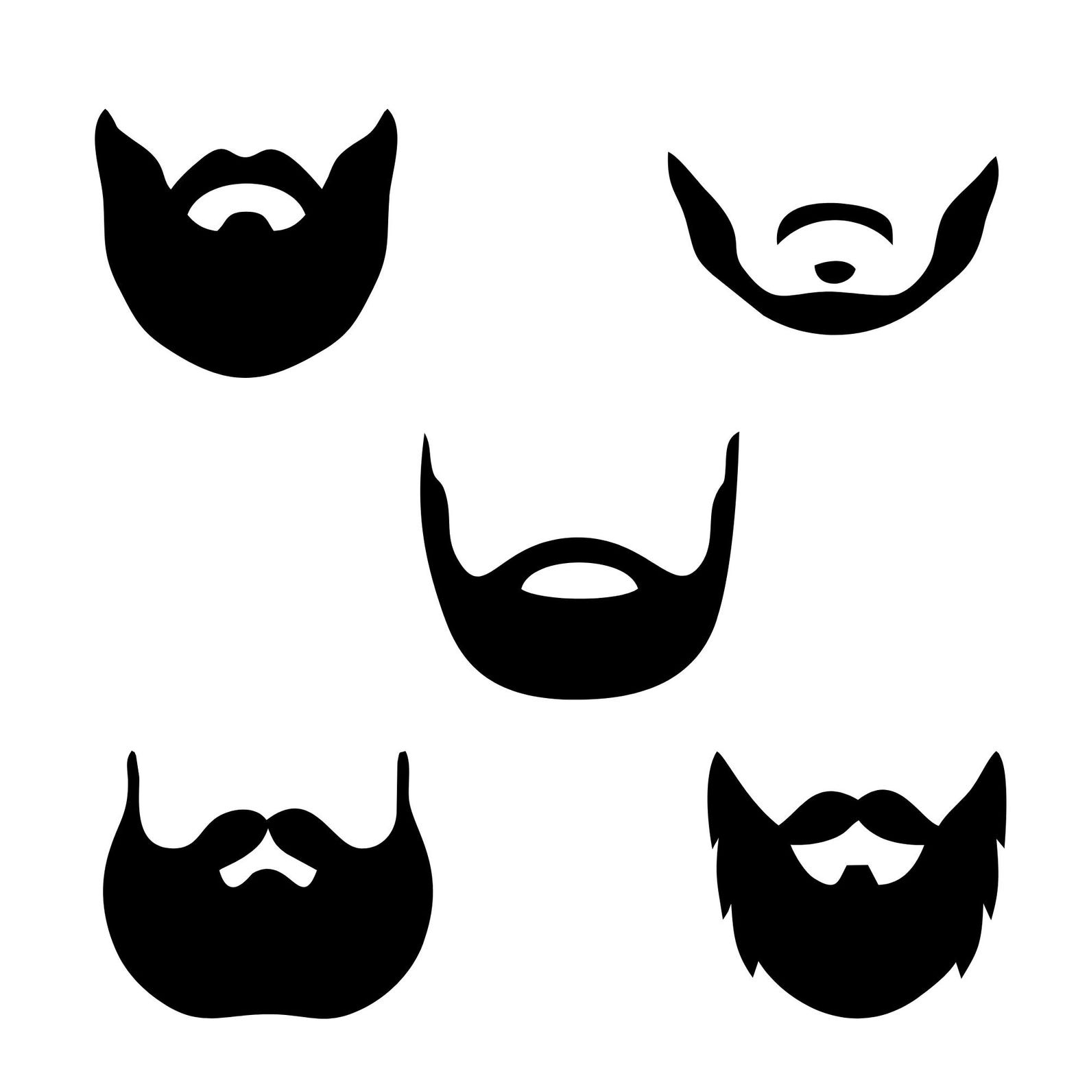 Beard Svg Bundle, Beard Clipart, Beard Face Vector, Long Beard Decal ...