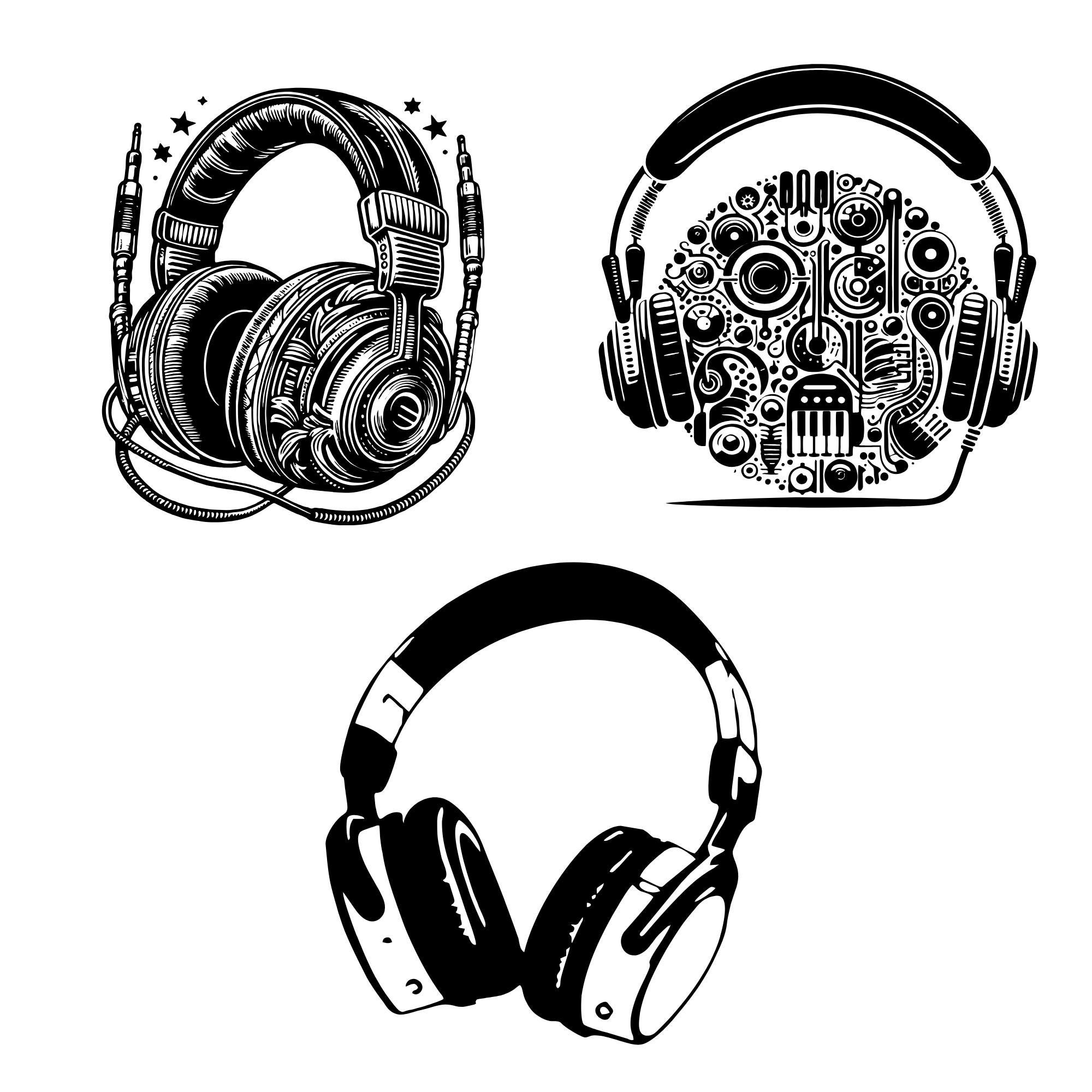 Headphones Svg Bundle, Headset Clipart, Music Headphones Vector ...