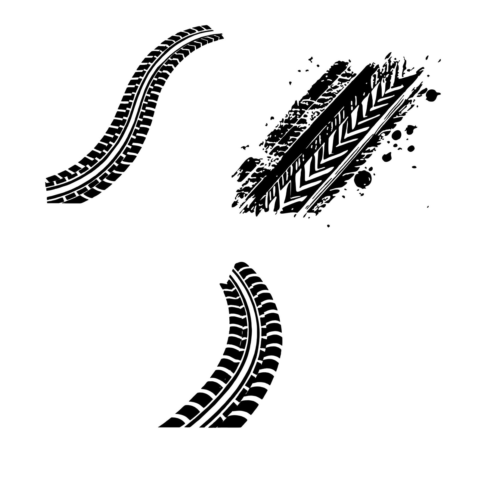 Tire Track Svg Bundle, Tire Track Pattern Clipart, Tire Dirt Marks ...