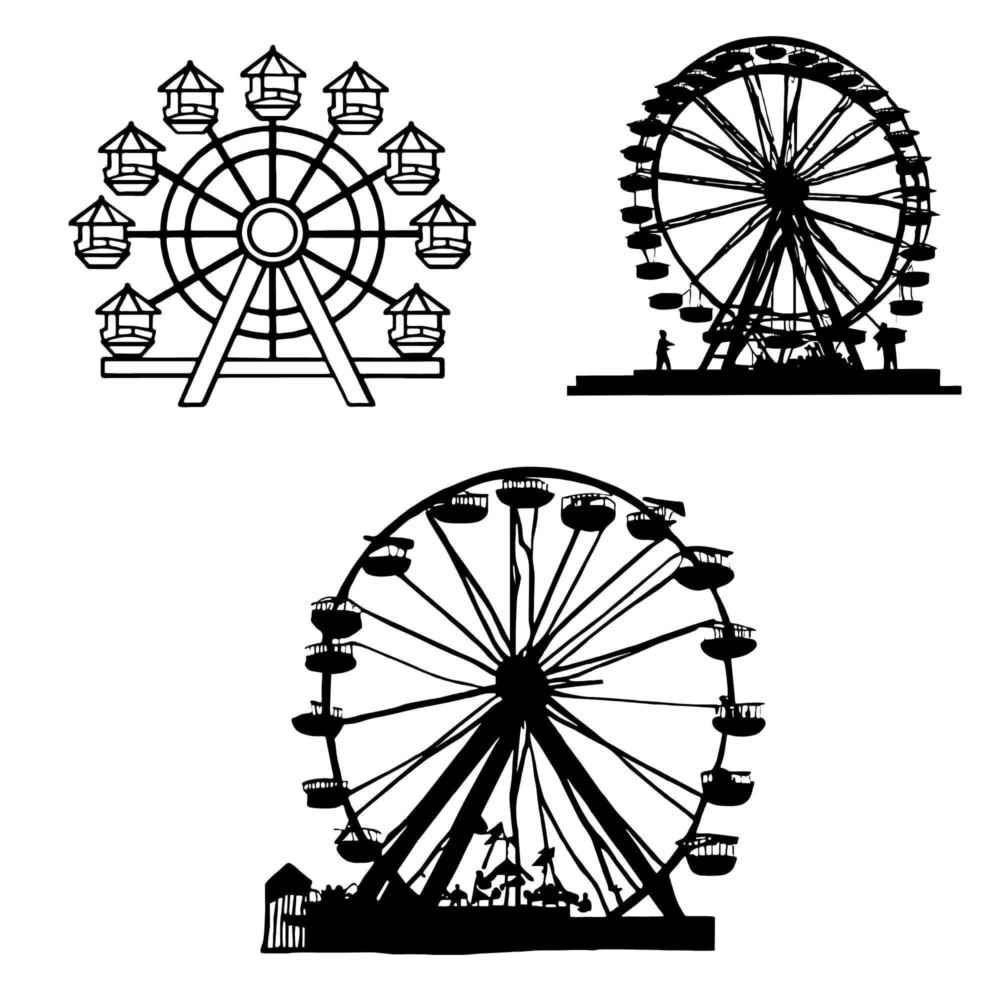 Ferris Wheel Svg Bundle, Ferris Wheel Clipart, Wheel Vector, Ferris ...