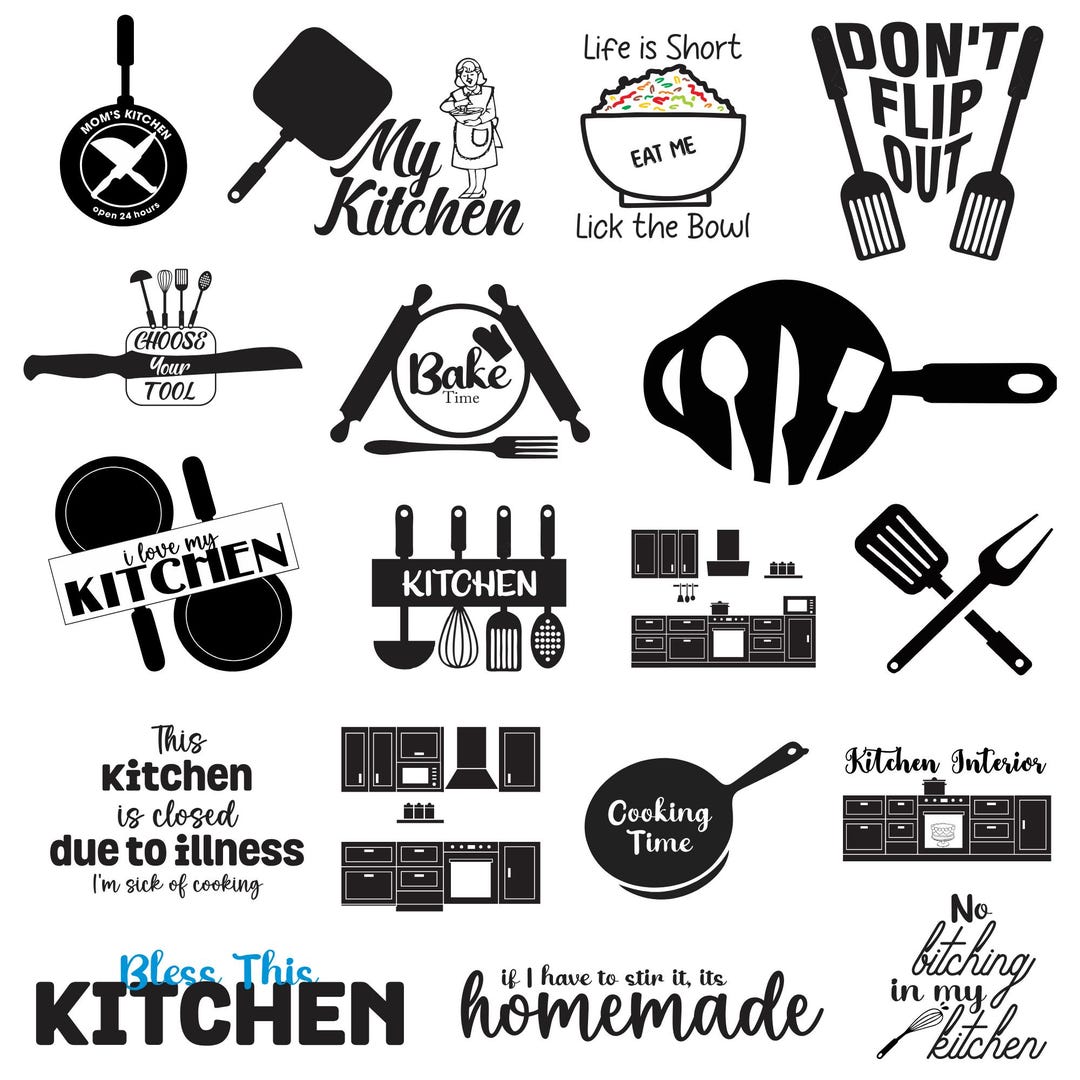 Kitchen SVG Bundle - Kitchen PNG Bundle - Kitchen Clipart - Kitchen SVG ...