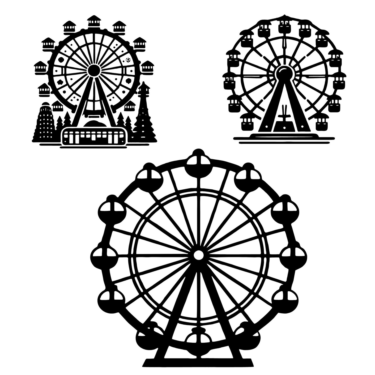 Ferris Wheel Svg Bundle, Ferris Wheel Clipart, Wheel Vector, Ferris ...