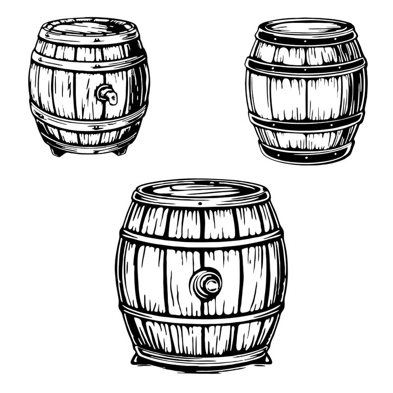 Barrel Svg Bundle, Barrel Clipart, Wood Barrel Vector, Barrel Decal ...
