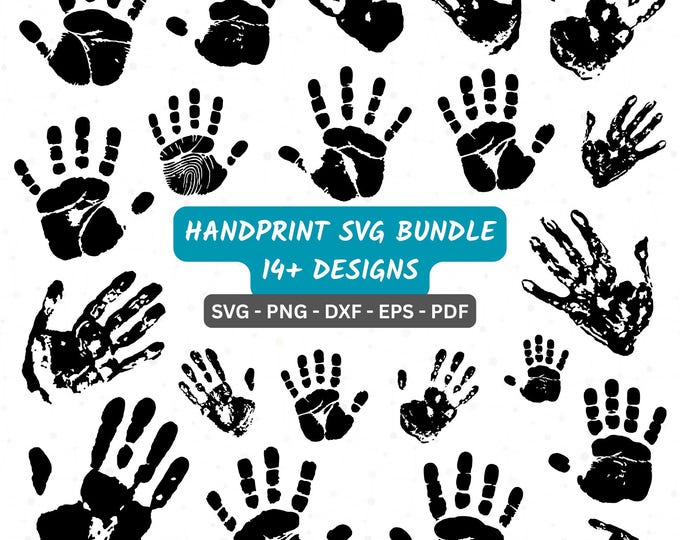 Handprint Svg Bundle, Handprint Vector, Handprint Silhouette, Handprint ...