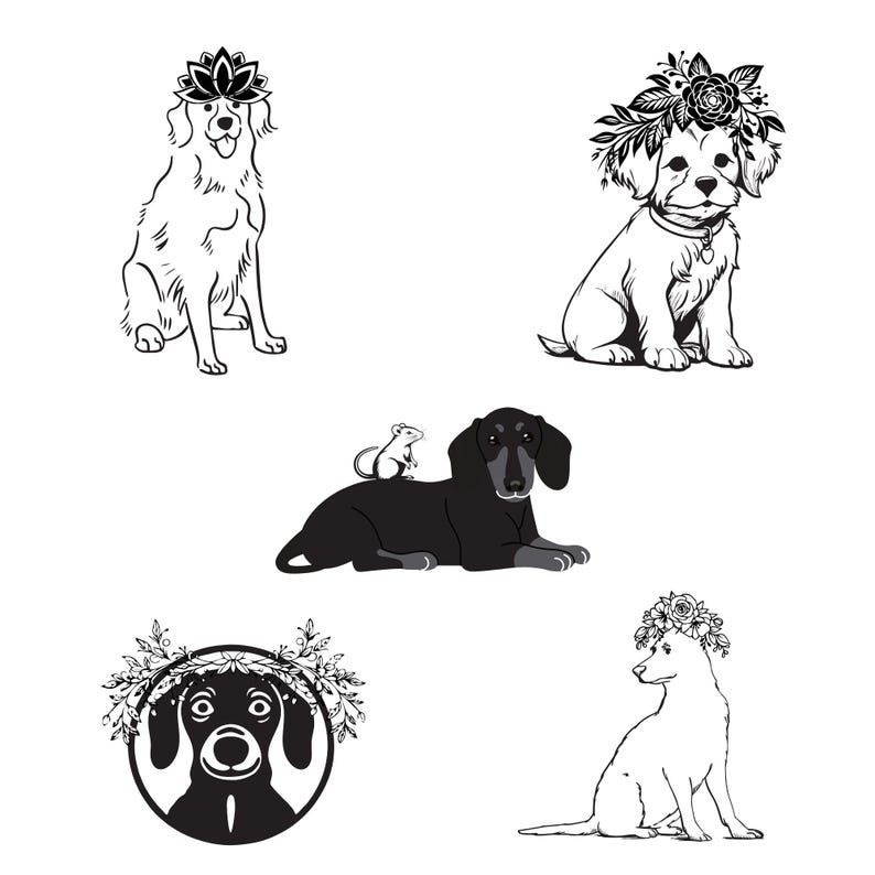 Dog Svg Bundle, Cute Dog Clipart, Pet Vector, Dog Decal, Dog Cut Files ...
