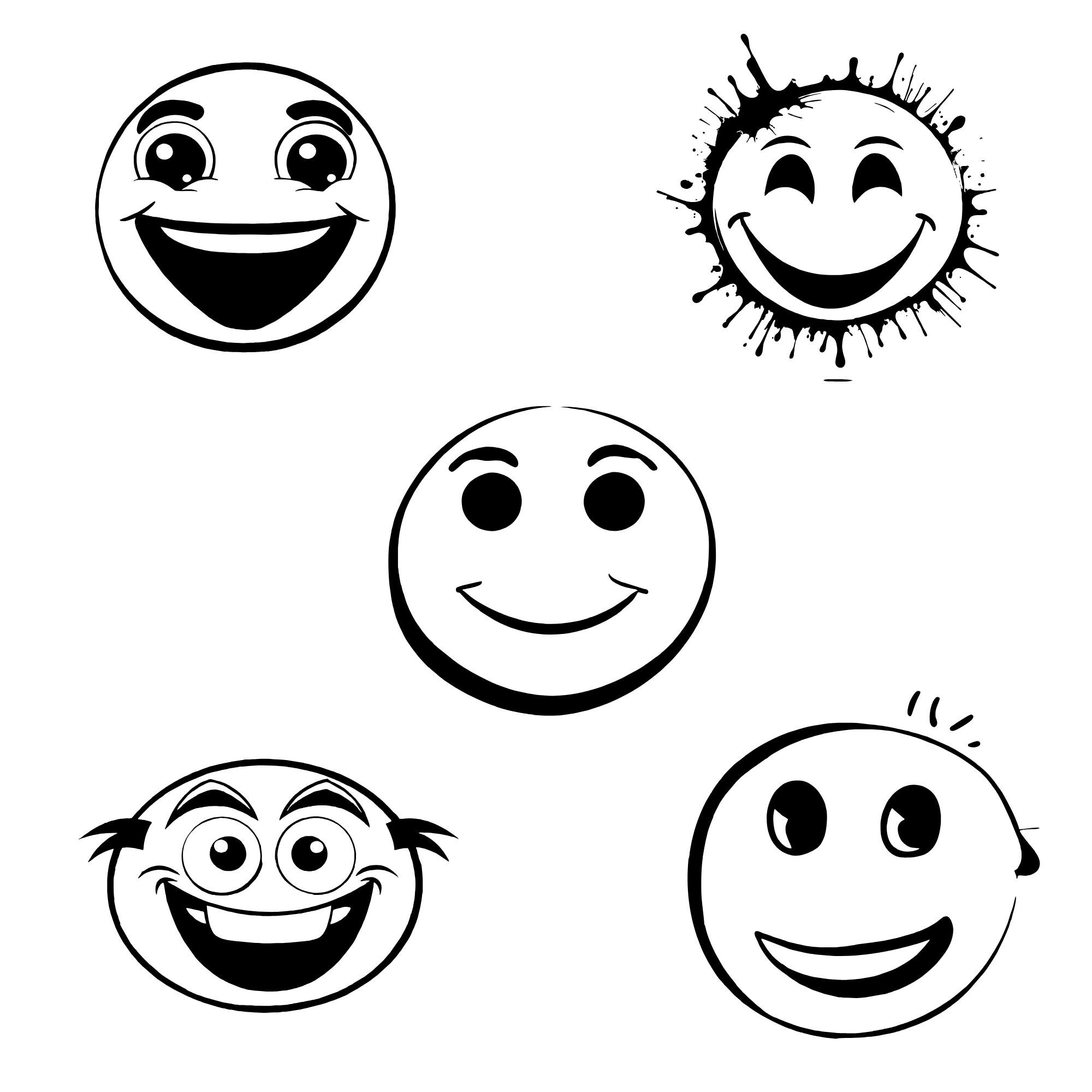 Smiley Face Svg Bundle, Smiling Faces Svg, Smiley Svg, Smiley Face Cut ...