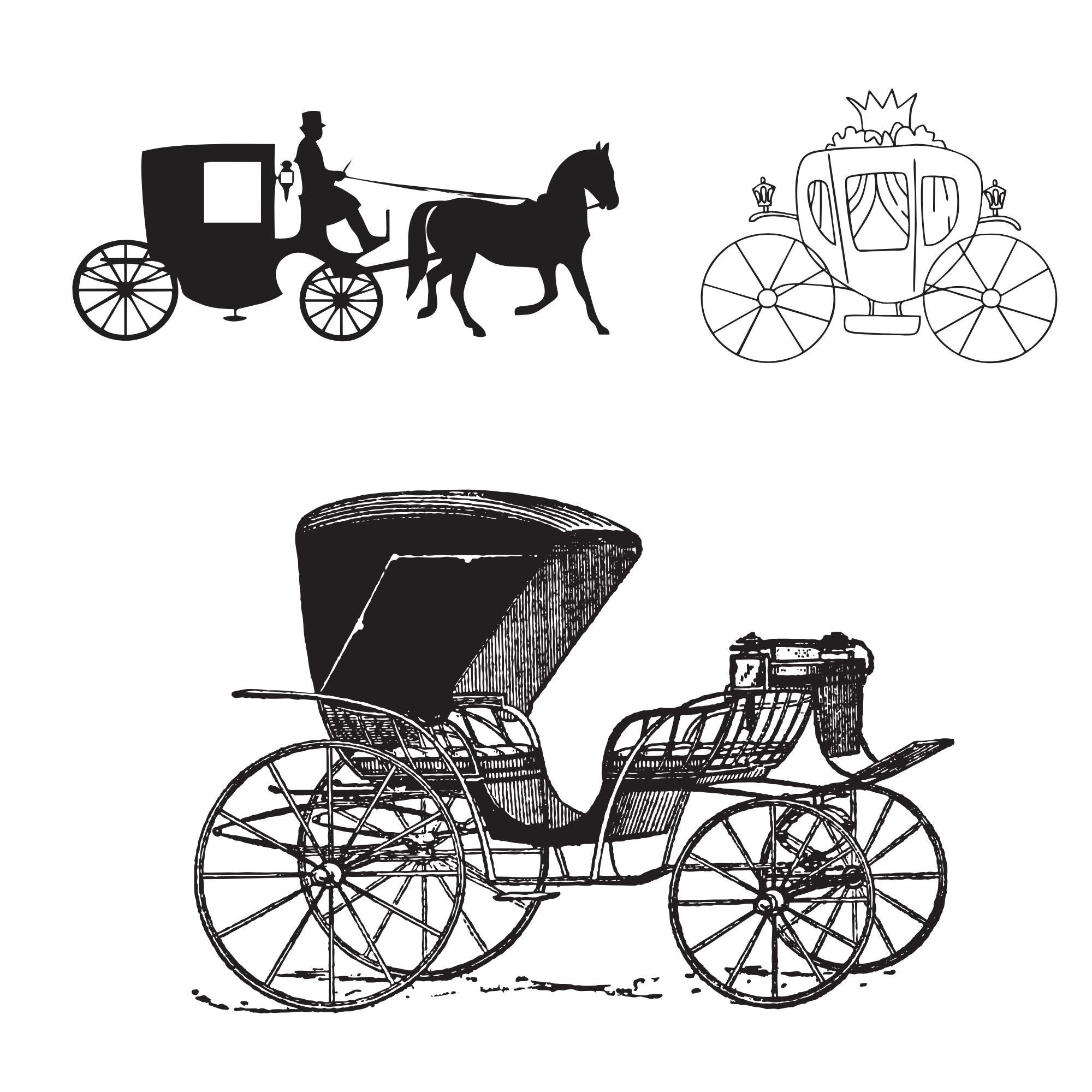 Carriage Svg Bundle, Horse Carriage Clipart, Carriage Vector, Vintage ...