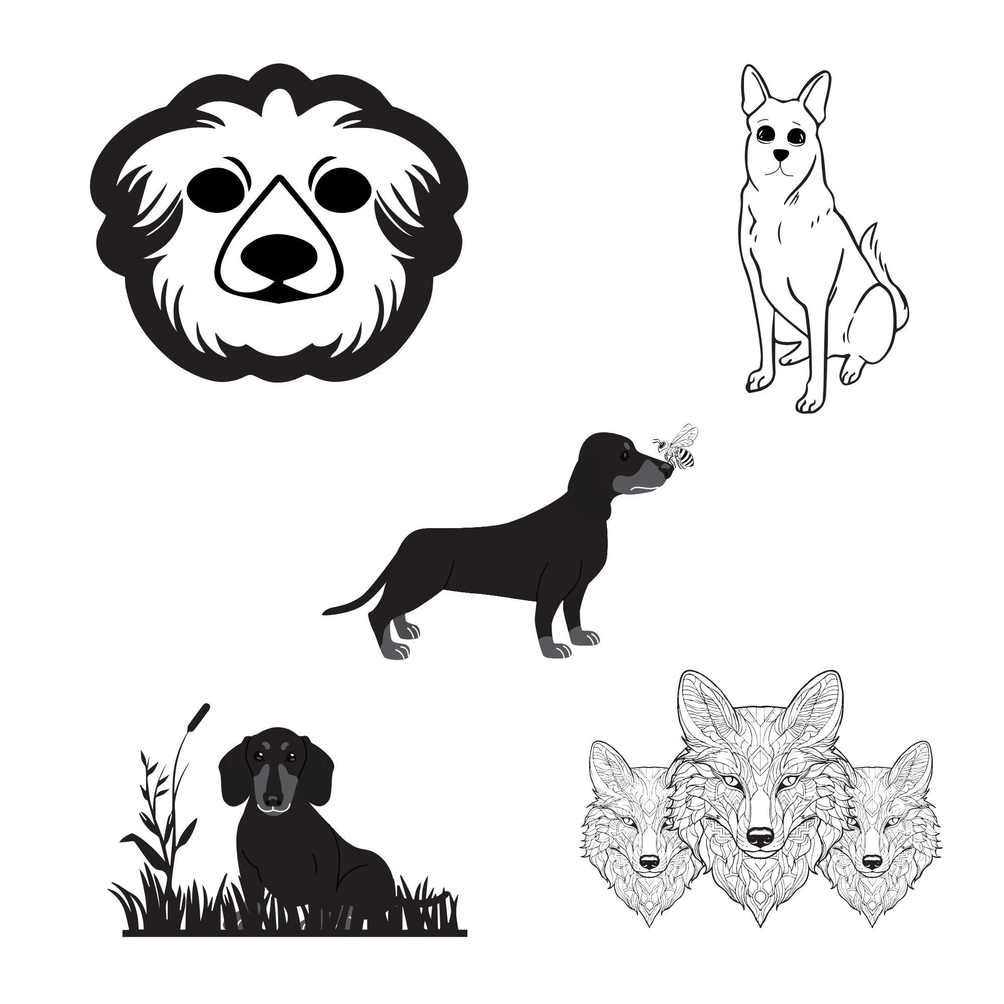 Dog Svg Bundle, Cute Dog Clipart, Pet Vector, Dog Decal, Dog Cut Files ...
