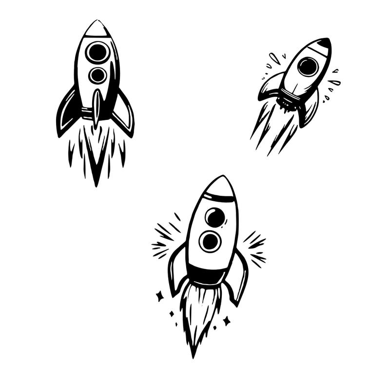 Rocket Svg Bundle, Rocket Clipart for Cricut, Spaceship Vector, Space ...
