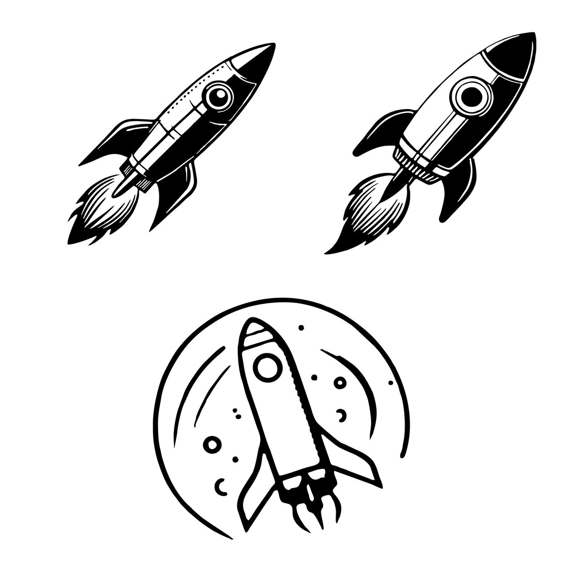 Rocket Svg Bundle, Rocket Clipart for Cricut, Spaceship Vector, Space ...